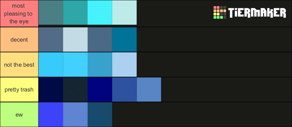 shades of blue Tier List (Community Rankings) - TierMaker