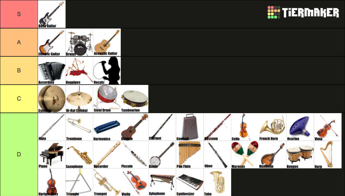 Ultimate Instrument Tier List (Community Rankings) - TierMaker
