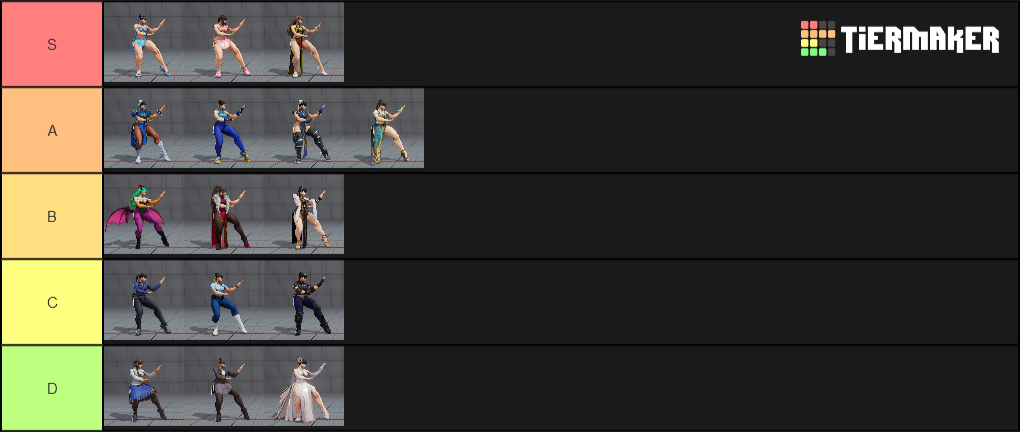 Chun li costume Tier List (Community Rankings) - TierMaker