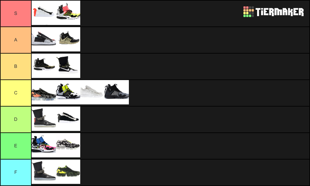 Acronym Nike Tier List (Community Rankings) - TierMaker
