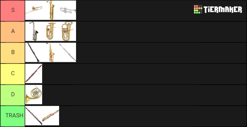 Band Wind Instruments Tier List (Community Rankings) - TierMaker
