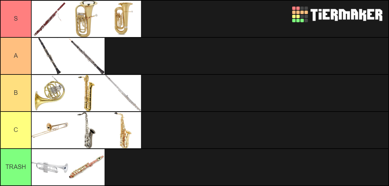 Band Wind Instruments Tier List (Community Rankings) - TierMaker