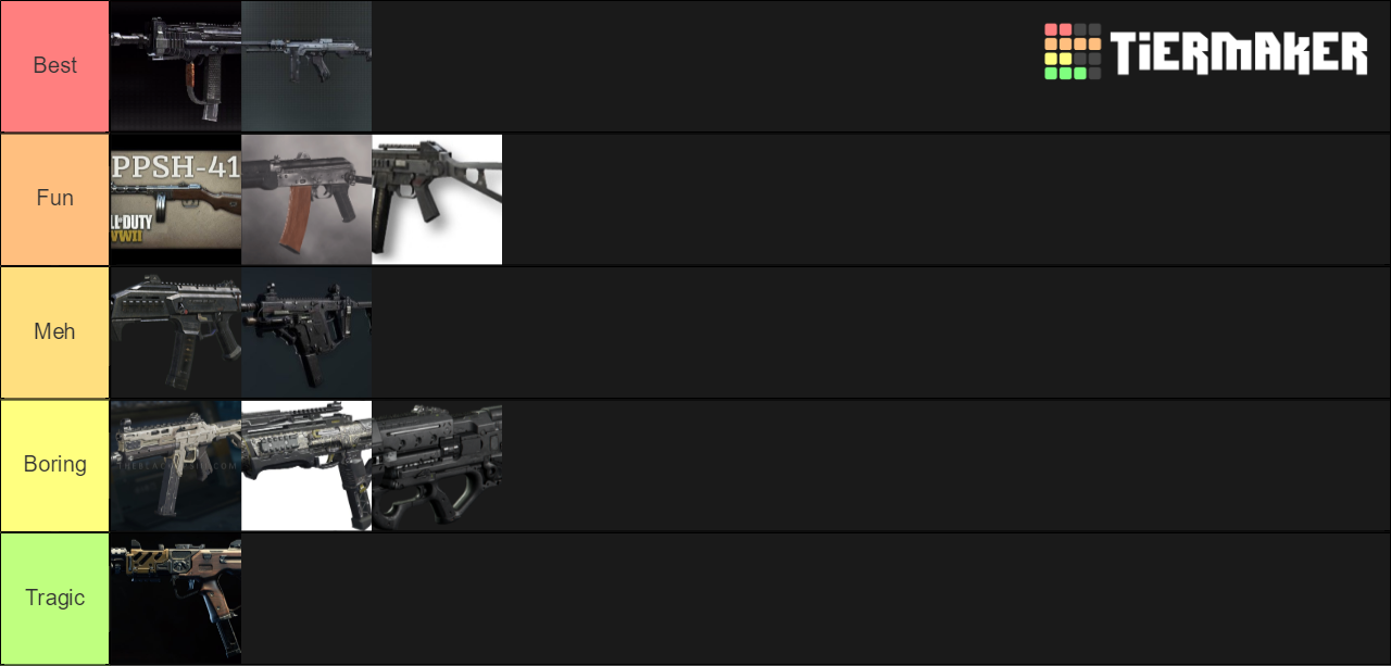 Call of Duty Comp SMGs Tier List (Community Rankings) - TierMaker