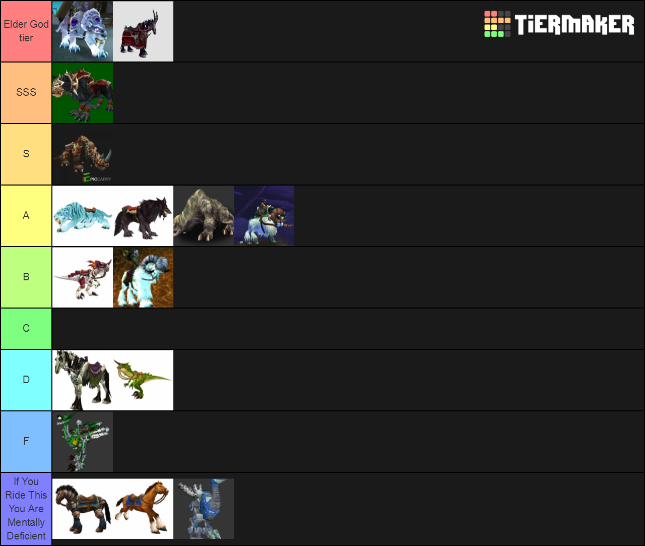 Classic Mounts Tier List (Community Rankings) - TierMaker