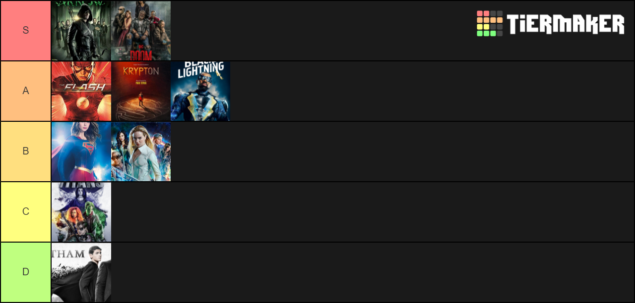 DC TV Tier List (Community Rankings) - TierMaker