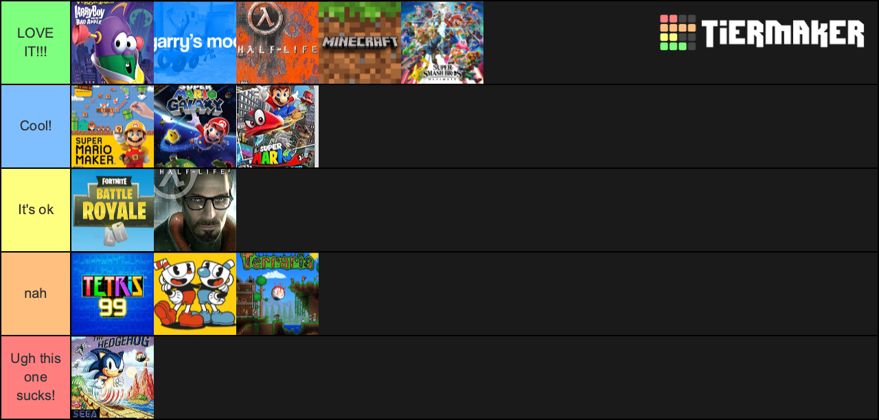Favorite Video Games Tier List (Community Rankings) - TierMaker