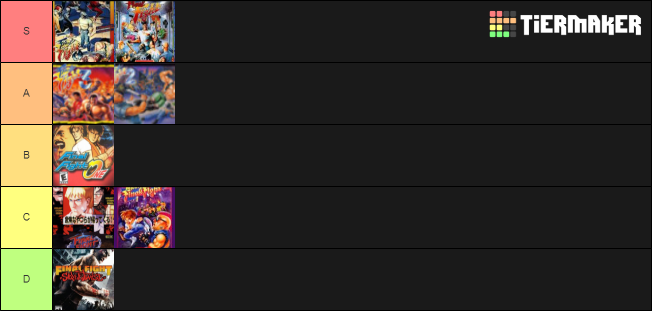 Final Fight Tier List (Community Rankings) - TierMaker