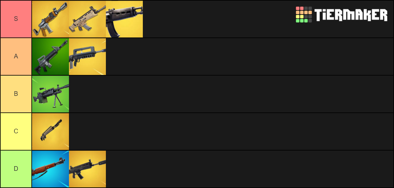 Fortnite ARs Tier List (Community Rankings) - TierMaker