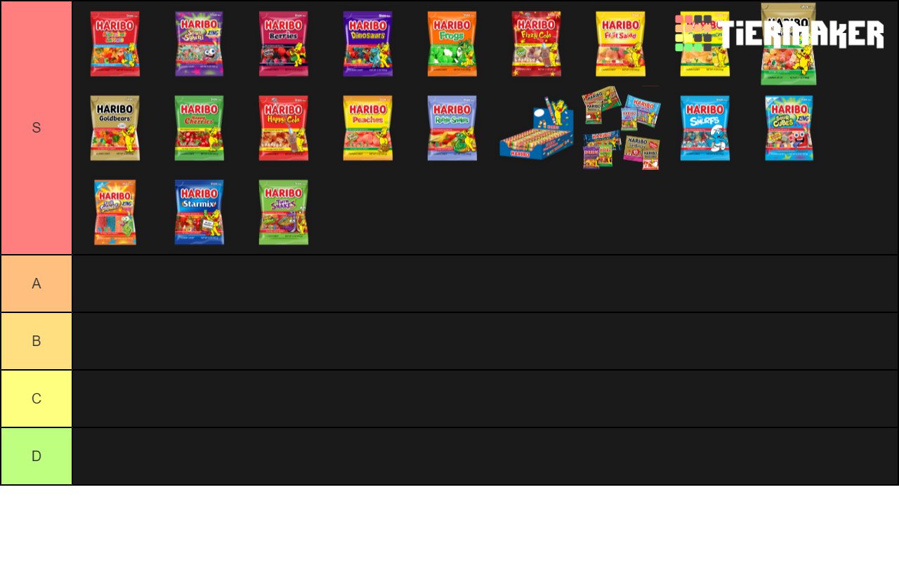 Haribo Gummies Tier List (Community Rankings) - TierMaker