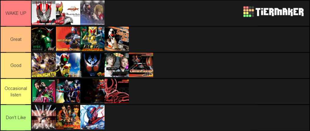 Kamen Rider Openings Tier List (Community Rankings) - TierMaker