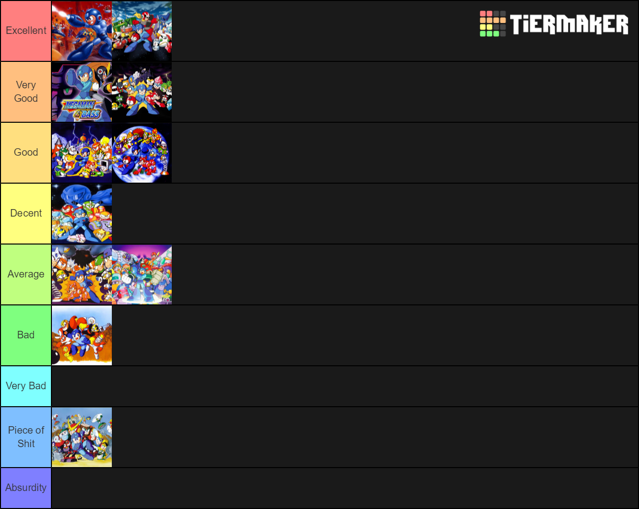 Mega Man Classic Games Tierlist Tier List (Community Rankings) - TierMaker