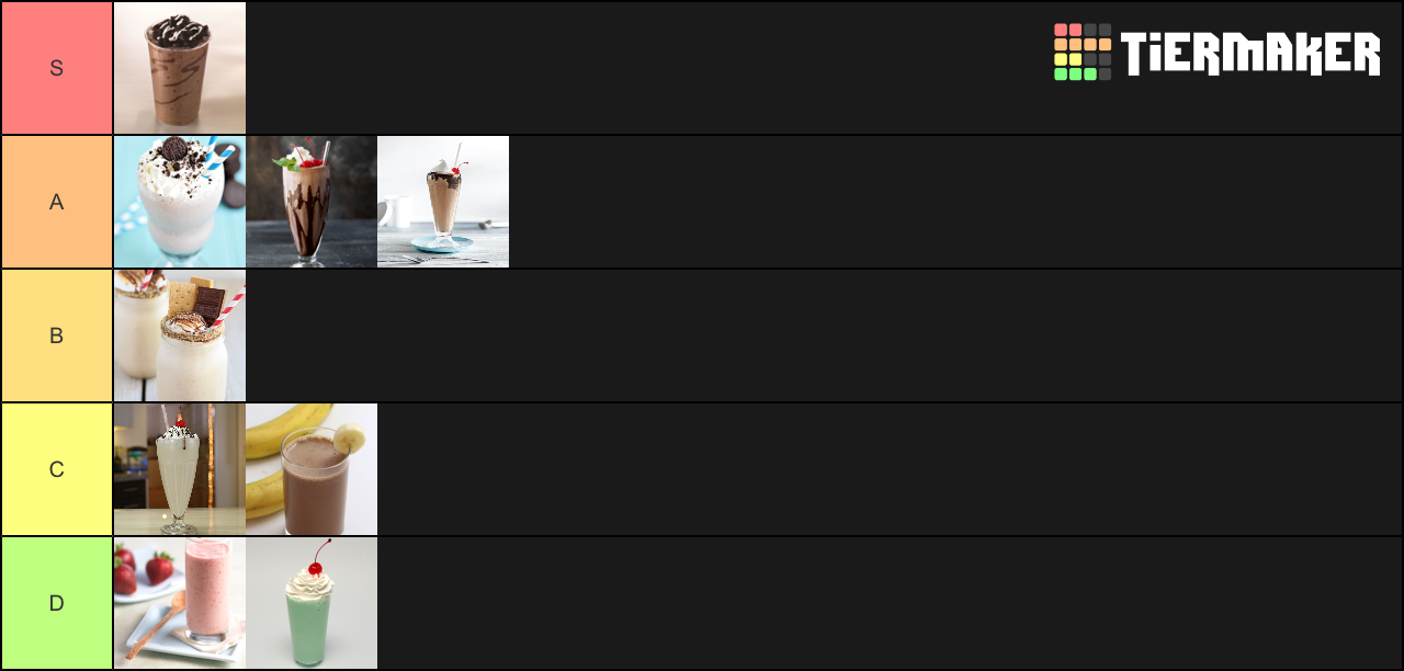 Milkshakes Tier List (Community Rankings) - TierMaker