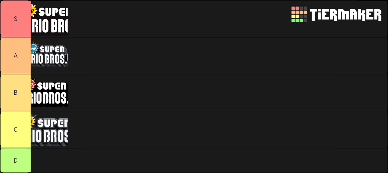 NEW SUPER MARIO BROS. GAMES RANKED TIER LIST Tier List (Community ...