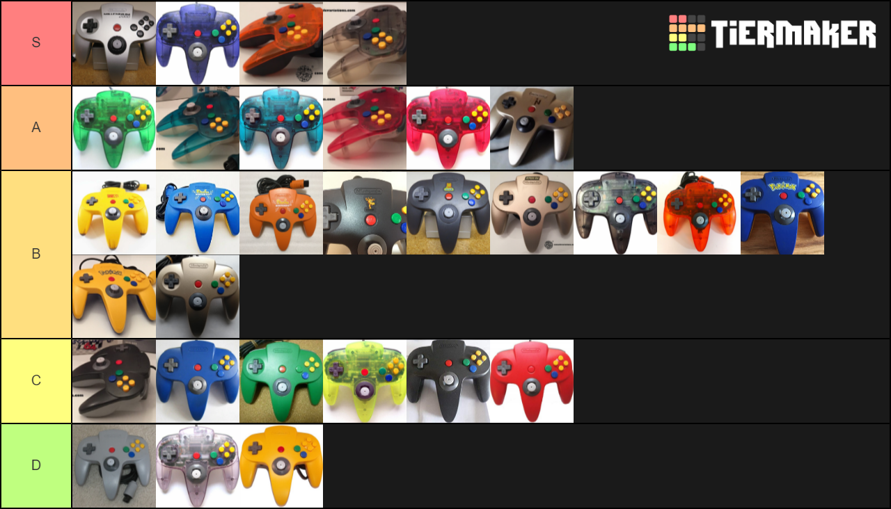 Nintendo 64 Controllers Tier List (Community Rankings) - TierMaker