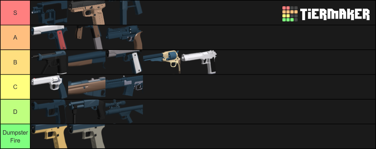 Phantom Forces sidearm Tier List (Community Rankings) - TierMaker