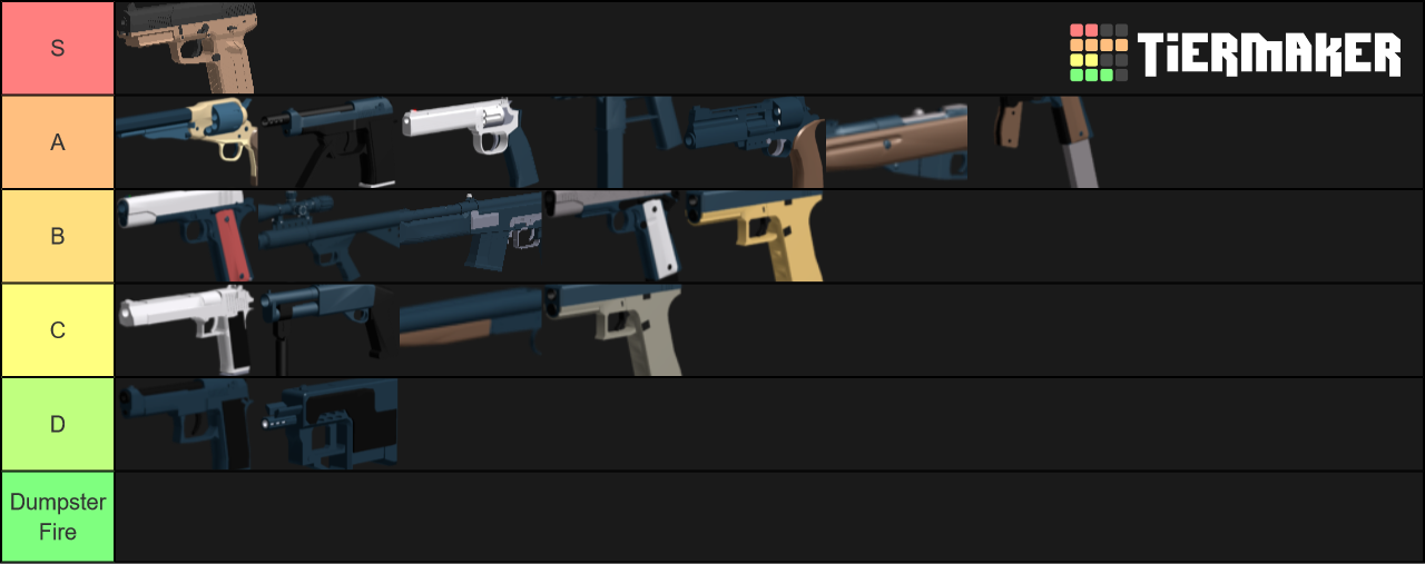 Phantom Forces sidearm Tier List (Community Rankings) - TierMaker