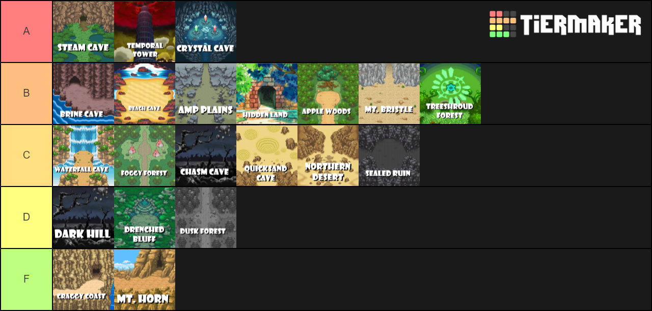 PMD2 Main Story Dungeons Tier List (Community Rankings) - TierMaker