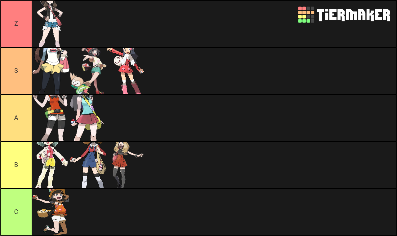Poke Girls Ranked Tier List (Community Rankings) - TierMaker