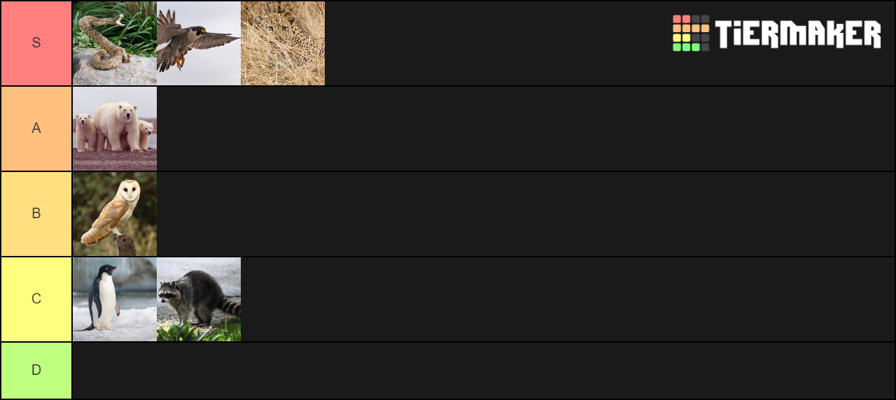 Predatory Animals Tier List (Community Rankings) - TierMaker