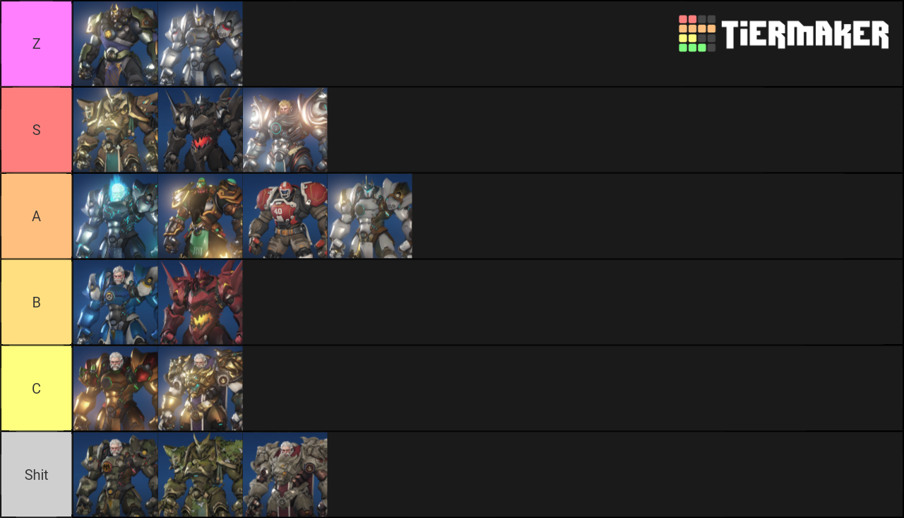 Reinhardt Skins Tier List (Community Rankings) - TierMaker