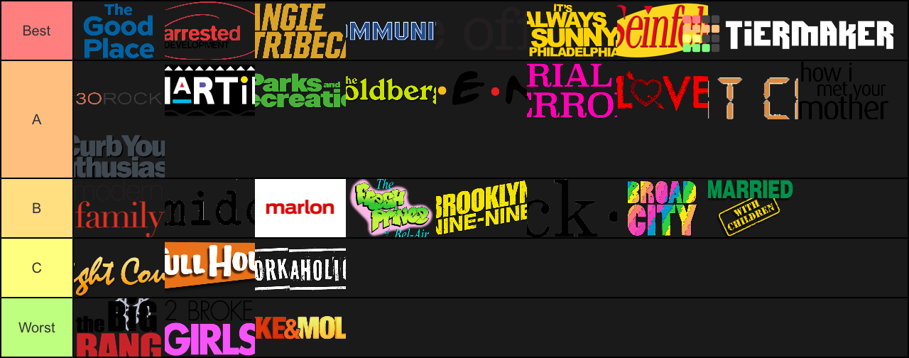 Sitcom Tier List (Community Rankings) - TierMaker