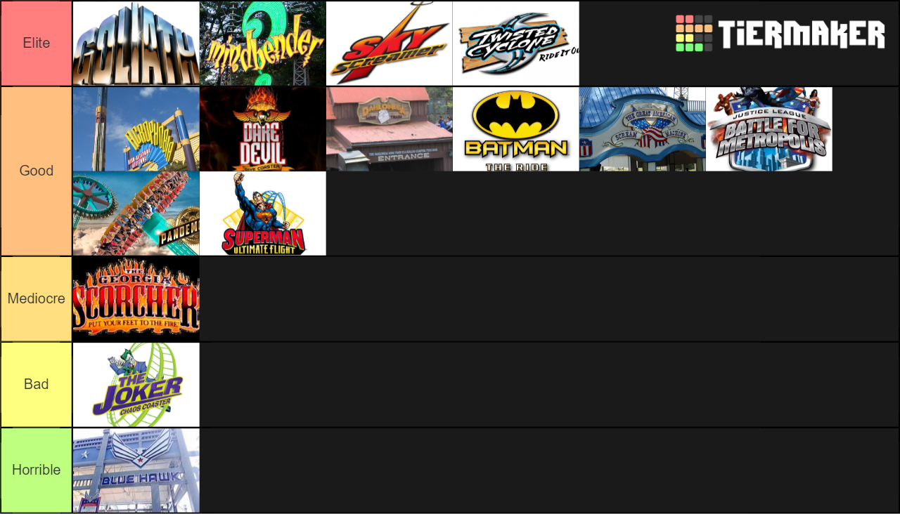 Six Flags Over Georgia thrill rides Tier List (Community Rankings ...