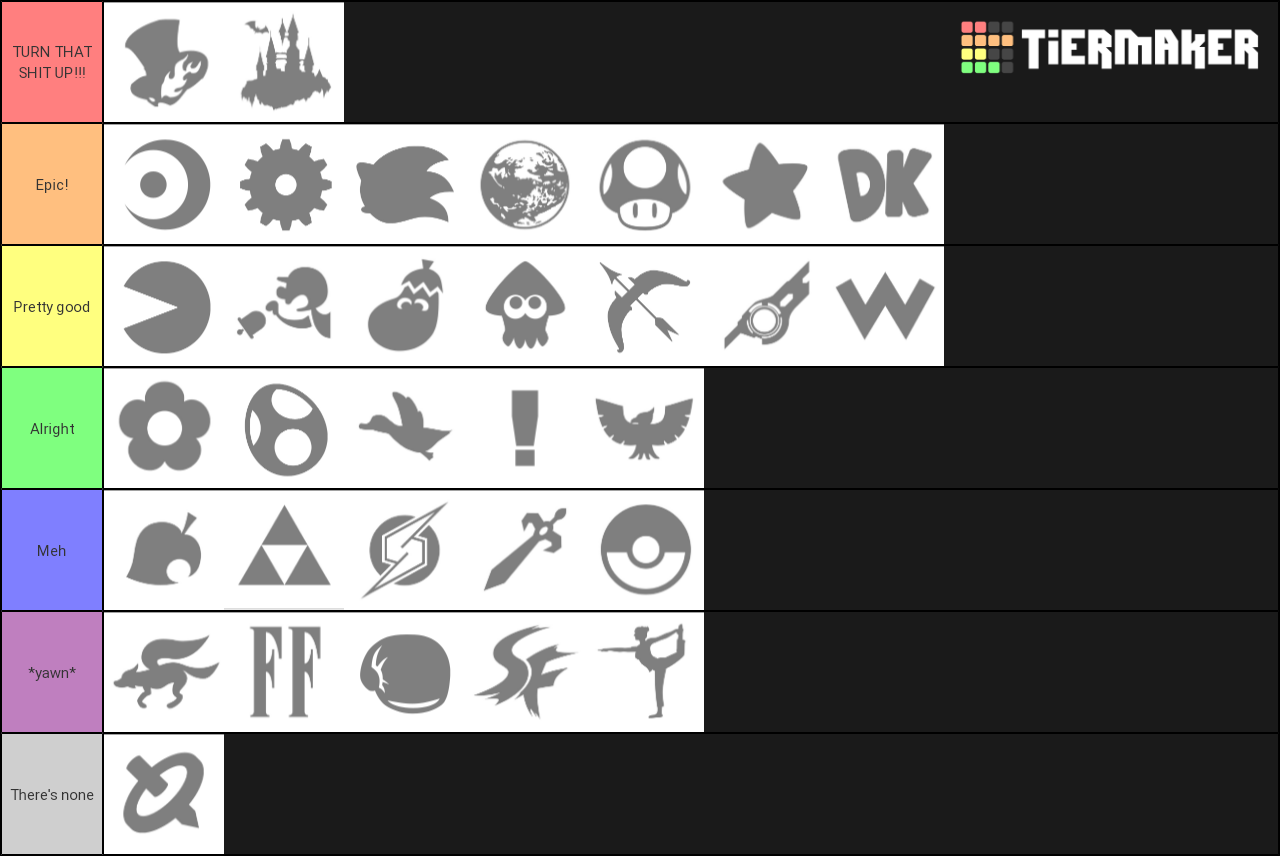 Smash Ultimate Franchise Logo Tier List (Community Rankings) - TierMaker