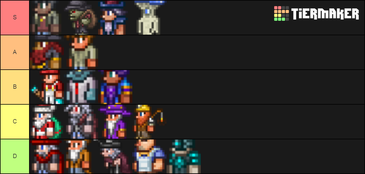 Terraria Male NPC Waifus Tier List (Community Rankings) - TierMaker