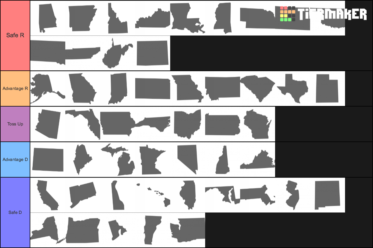 Create a The United States of America Tier List - TierMaker