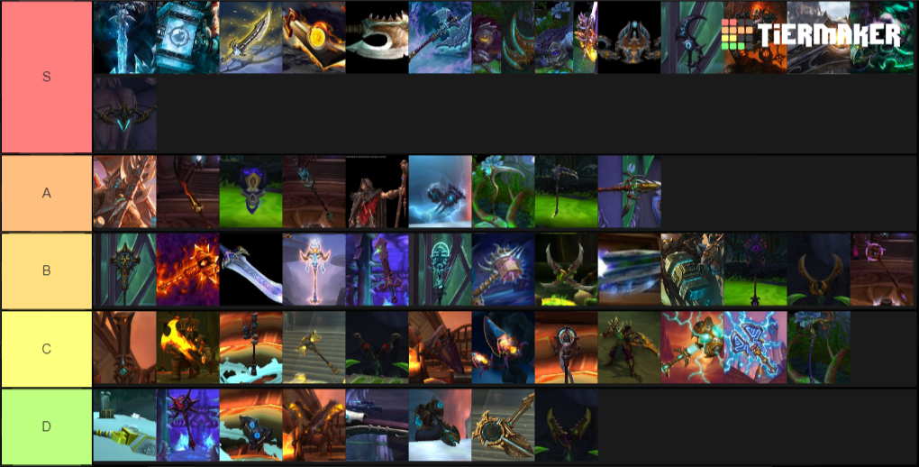 Weapons in World of Warcraft Tier List (Community Rankings) - TierMaker