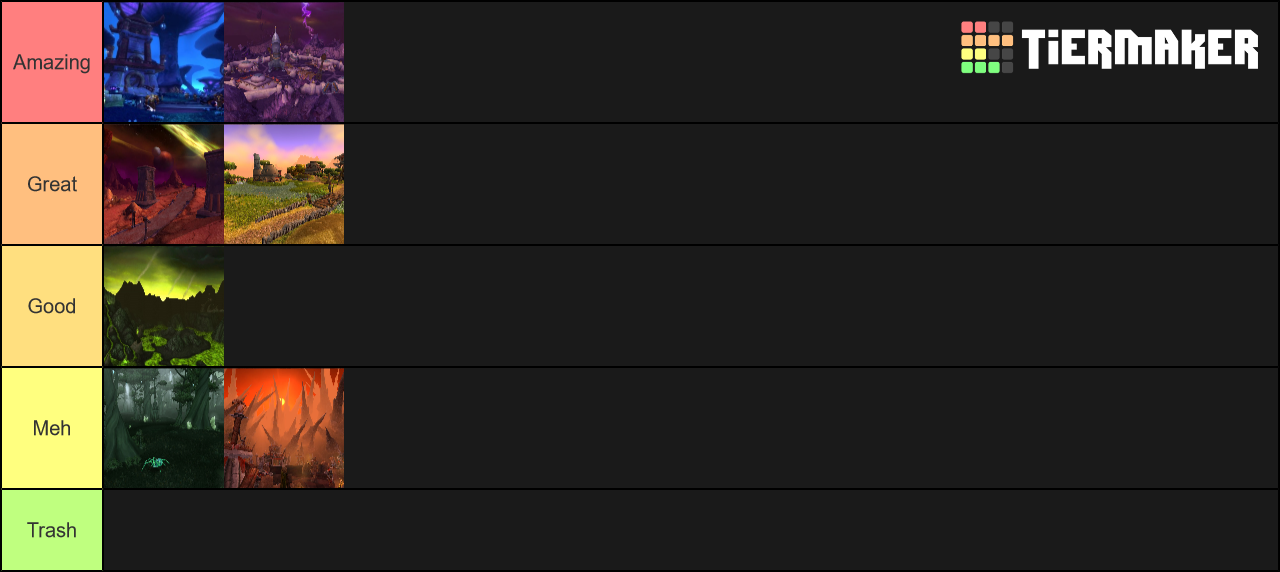 World Of Warcraft Tbc Burning Crusade Zones Tier List Community