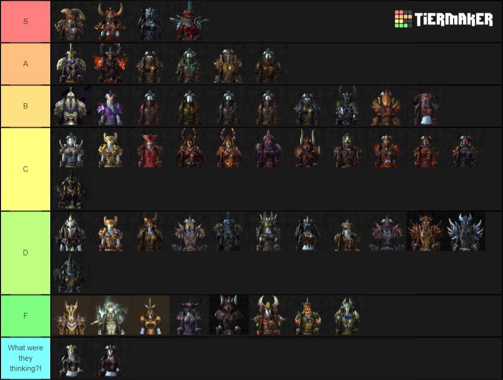 World of Warcraft Tier Sets (Warrior - Alliance side) Tier List ...