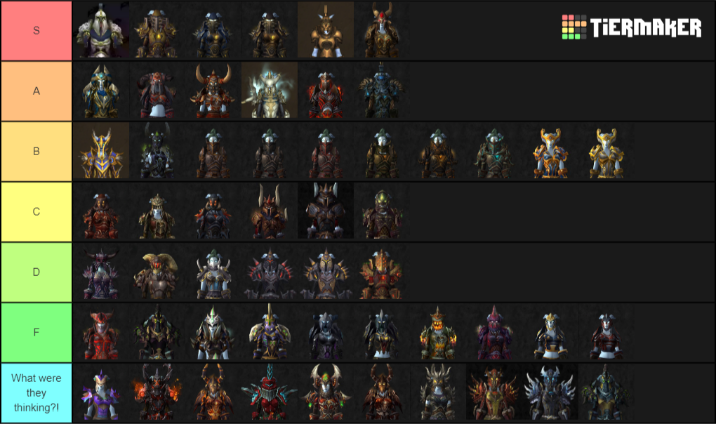 World of Warcraft Tier Sets (Warrior - Alliance side) Tier List ...