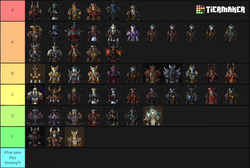 World of Warcraft Tier Sets (Warrior - Alliance side) Tier List ...
